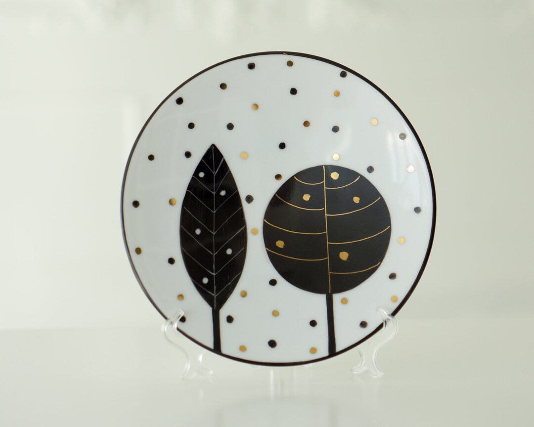 Hand Painted Porcelain Bread Plate. Cozy Personalized Dessert Plate ...