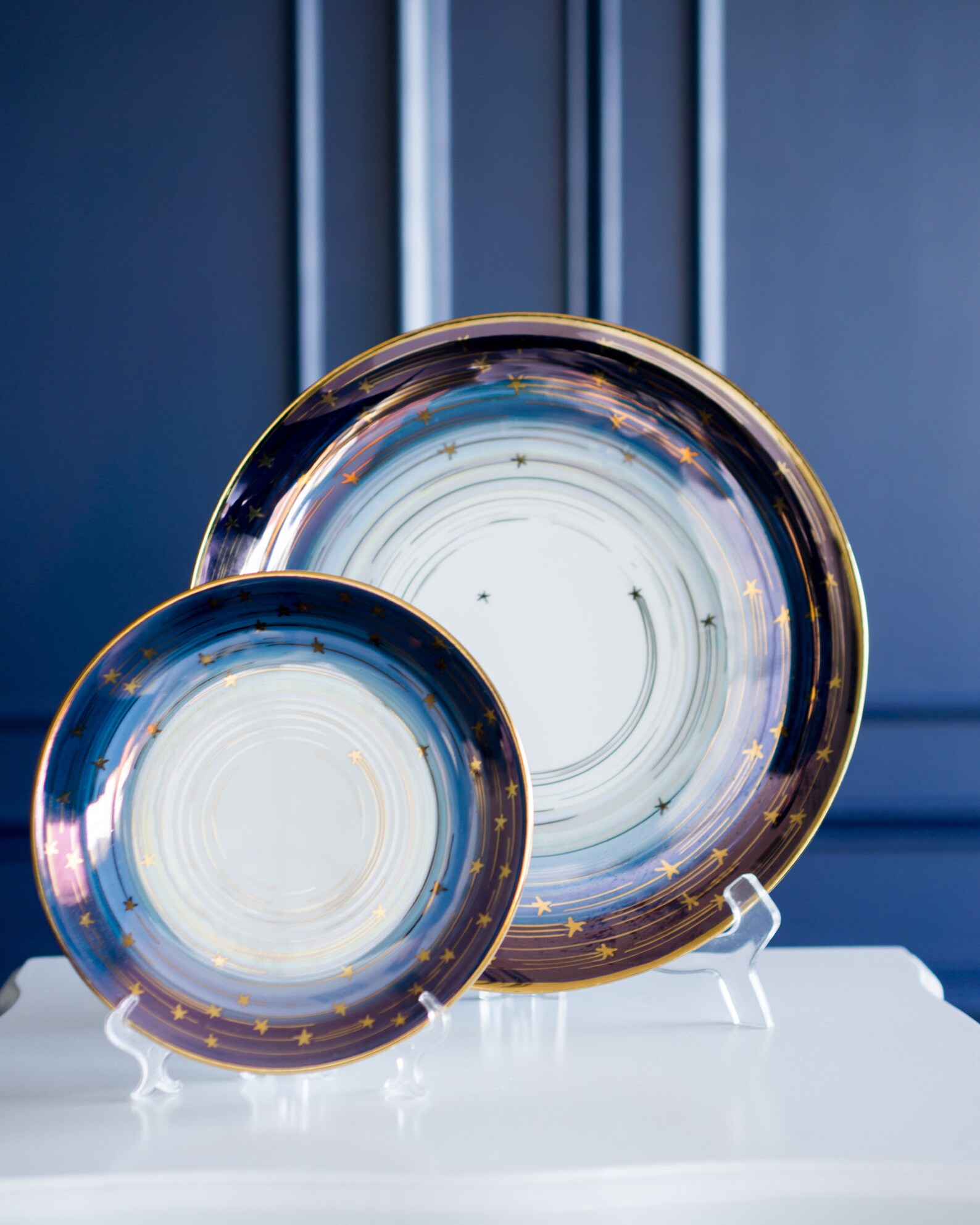 Hand Painted Scandinavian Style Porcelain Bread Plate. Blue - Etsy