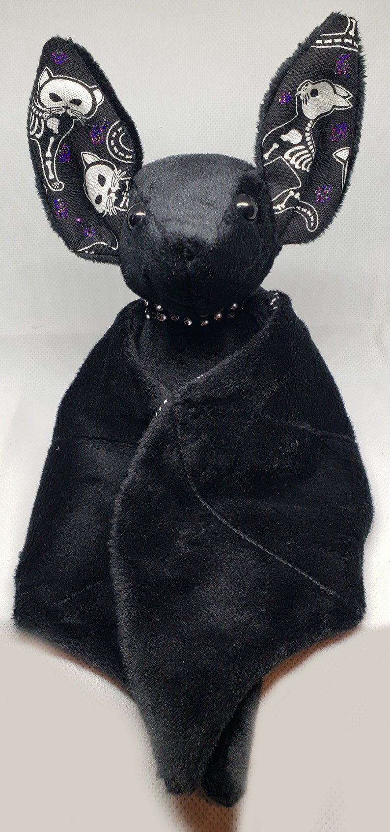 Large Bat Plush Stuffed Animal Beezeeart Black 'skelly - Etsy