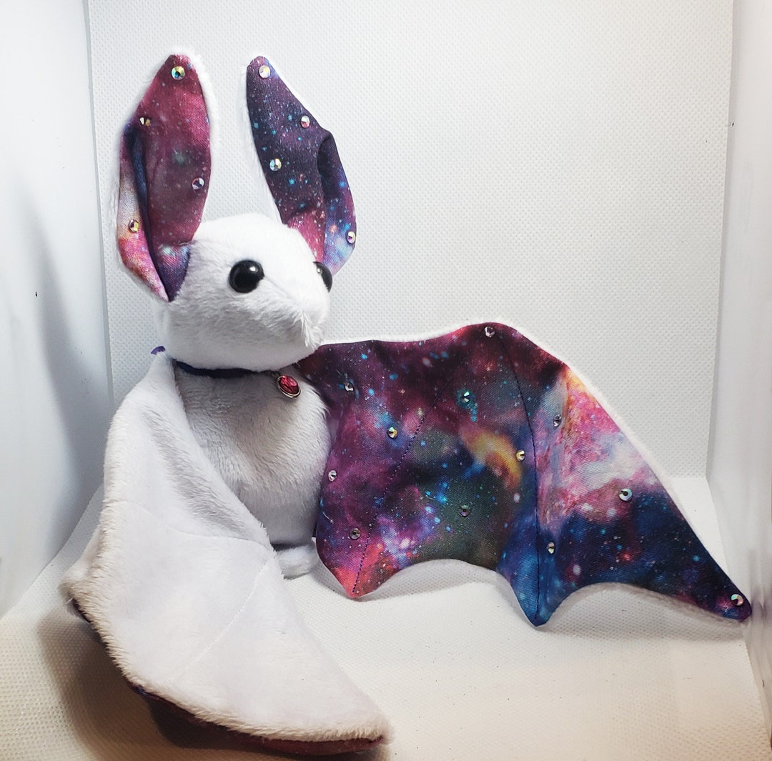 Large Bat Plush Stuffed Animal Beezeeart White 'starshine' 16in ...