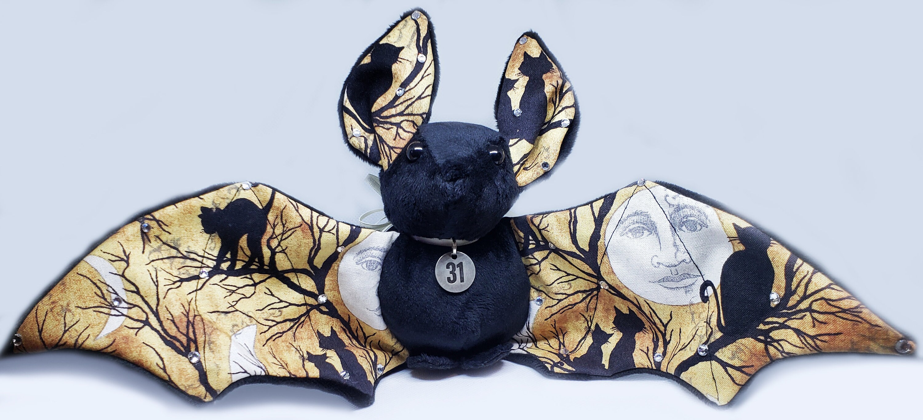 Large Bat Plush Stuffed Animal Beezeeart Black 'moon & - Etsy