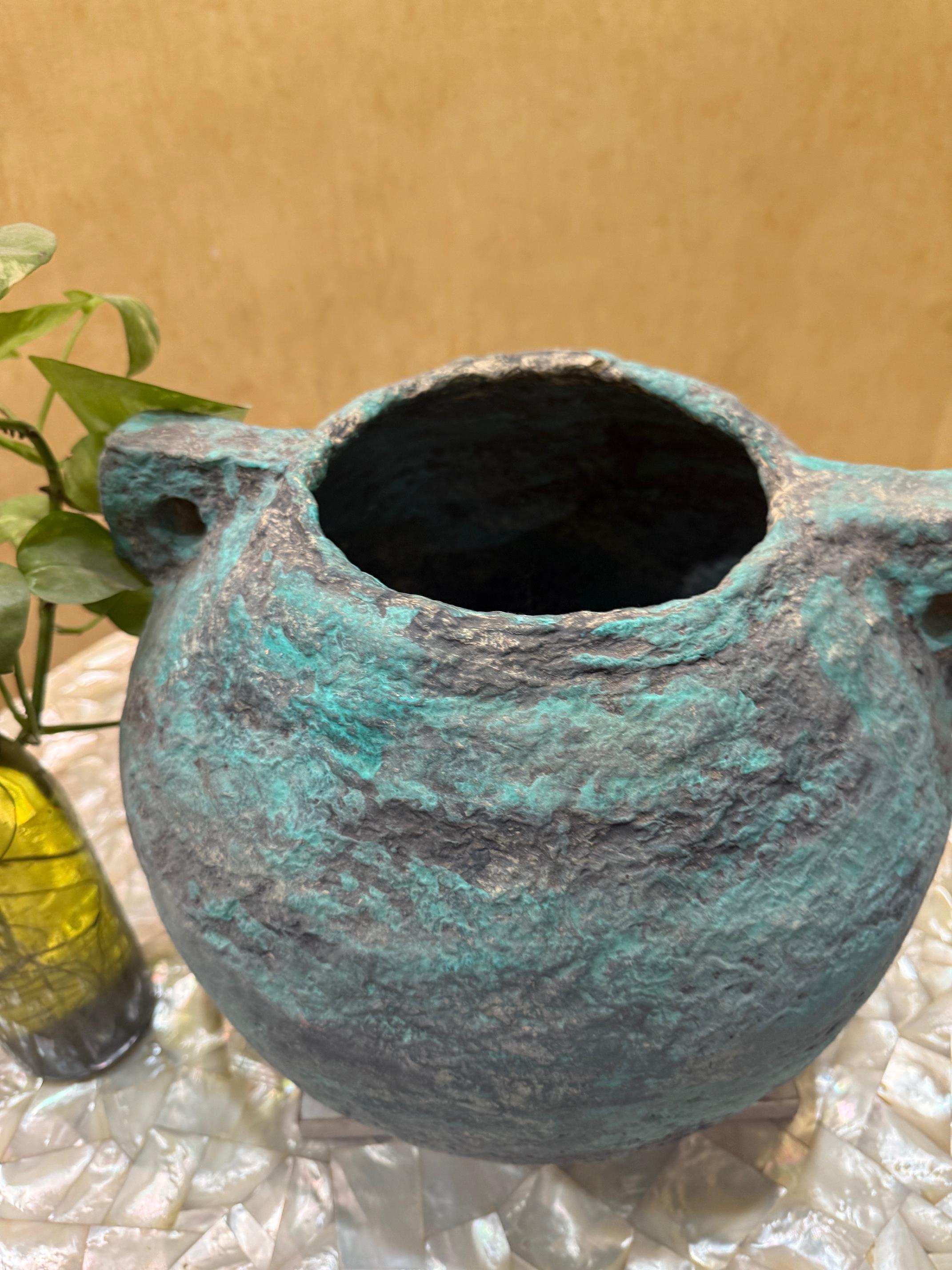 Handmade Paper Mache Pot: Rustic Boho Vase, Eco-friendly Planter - Etsy