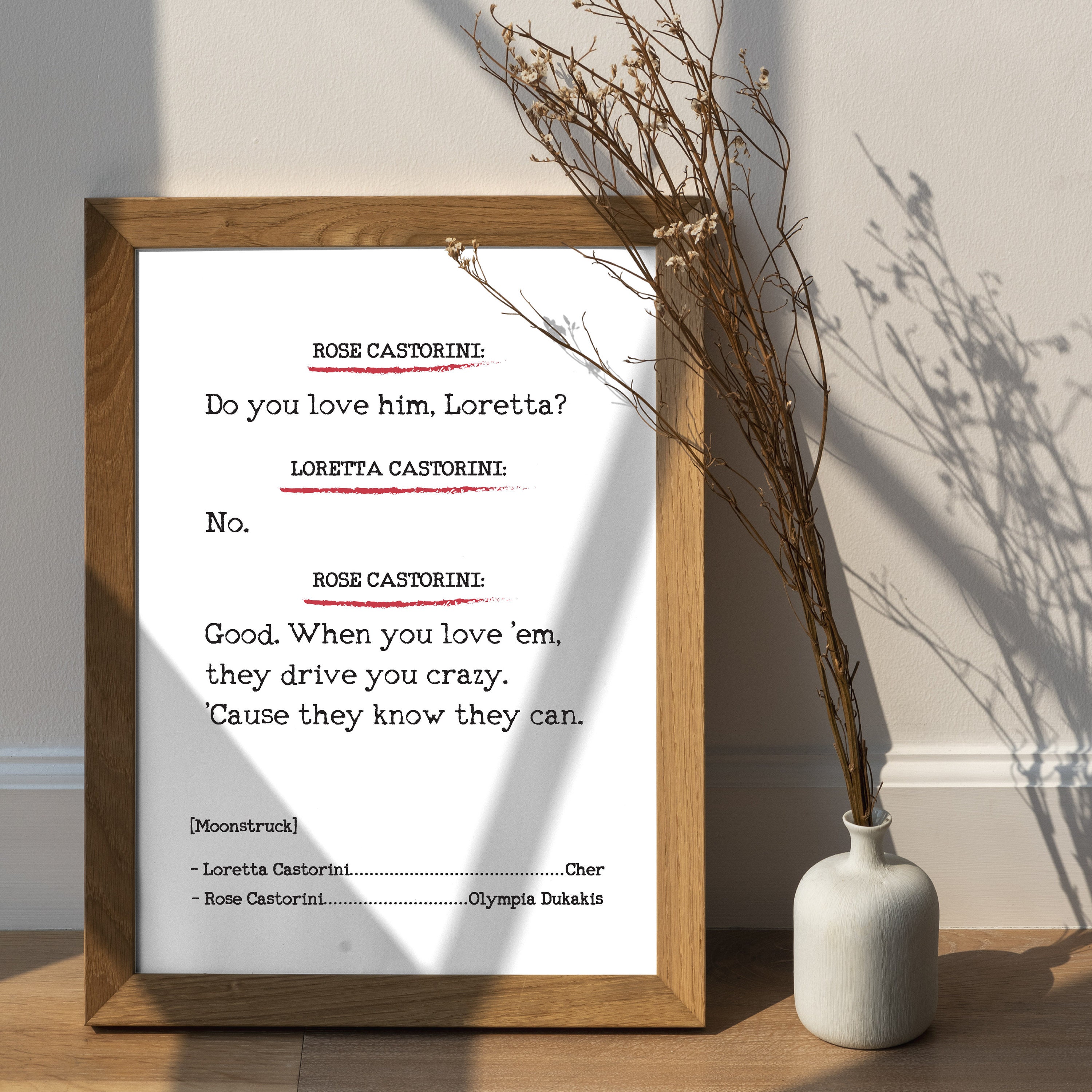 Moonstruck - Digital Download File, Poster. Printable Art. Cher Quote ...