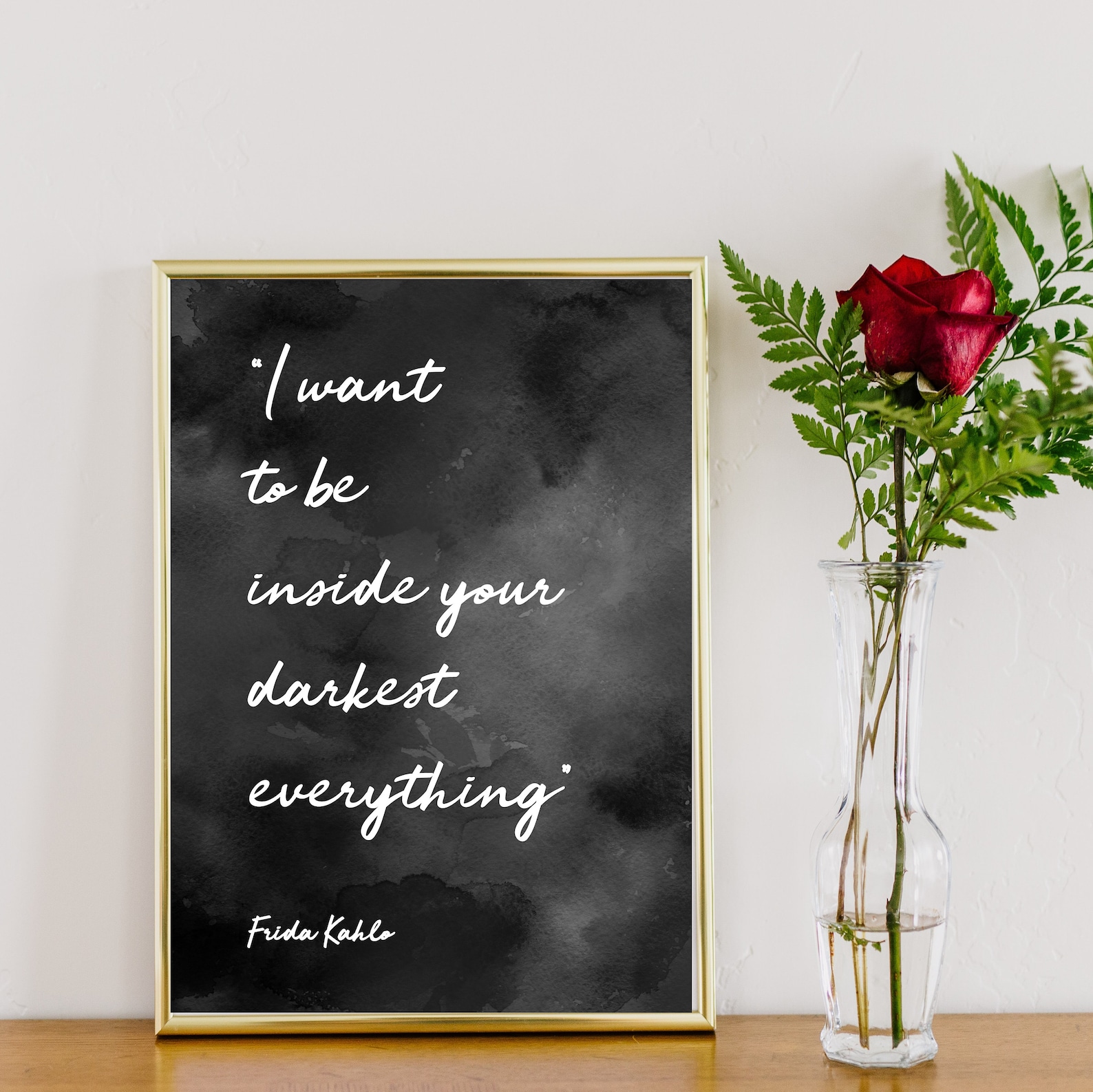 Frida Kahlo poetry wall art poster. Digital download file | Etsy