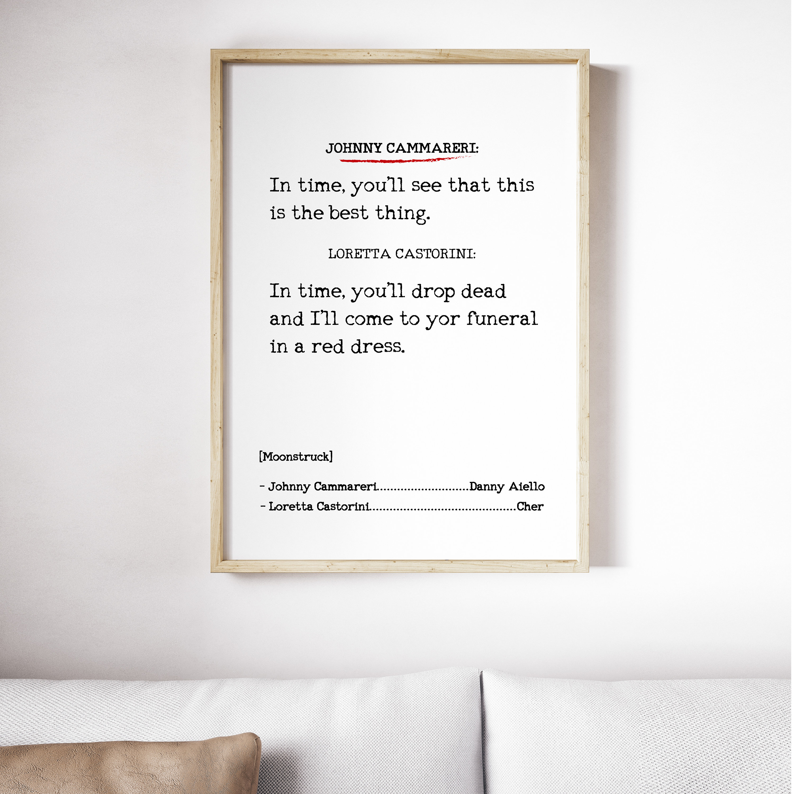 Moonstruck - Digital Download File, Poster. Printable Art. Cher Quote ...