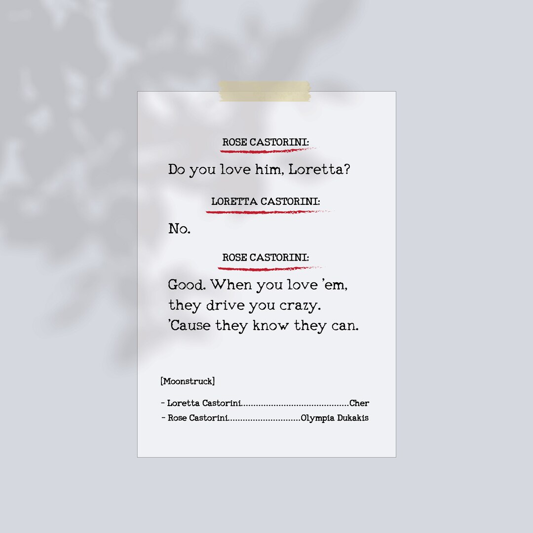 Moonstruck Digital Download File, Poster. Printable Art. Cher Quote ...