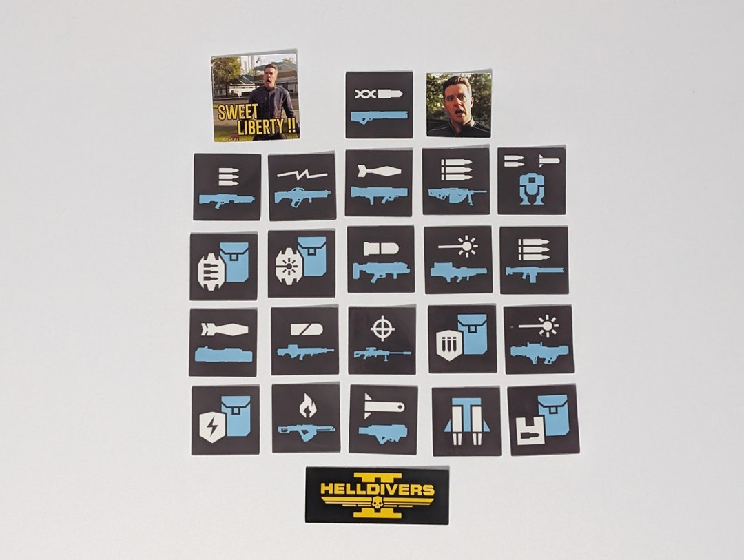 Helldivers 2 24 Piece Stratagems Sticker Pack Support Weapons - Etsy