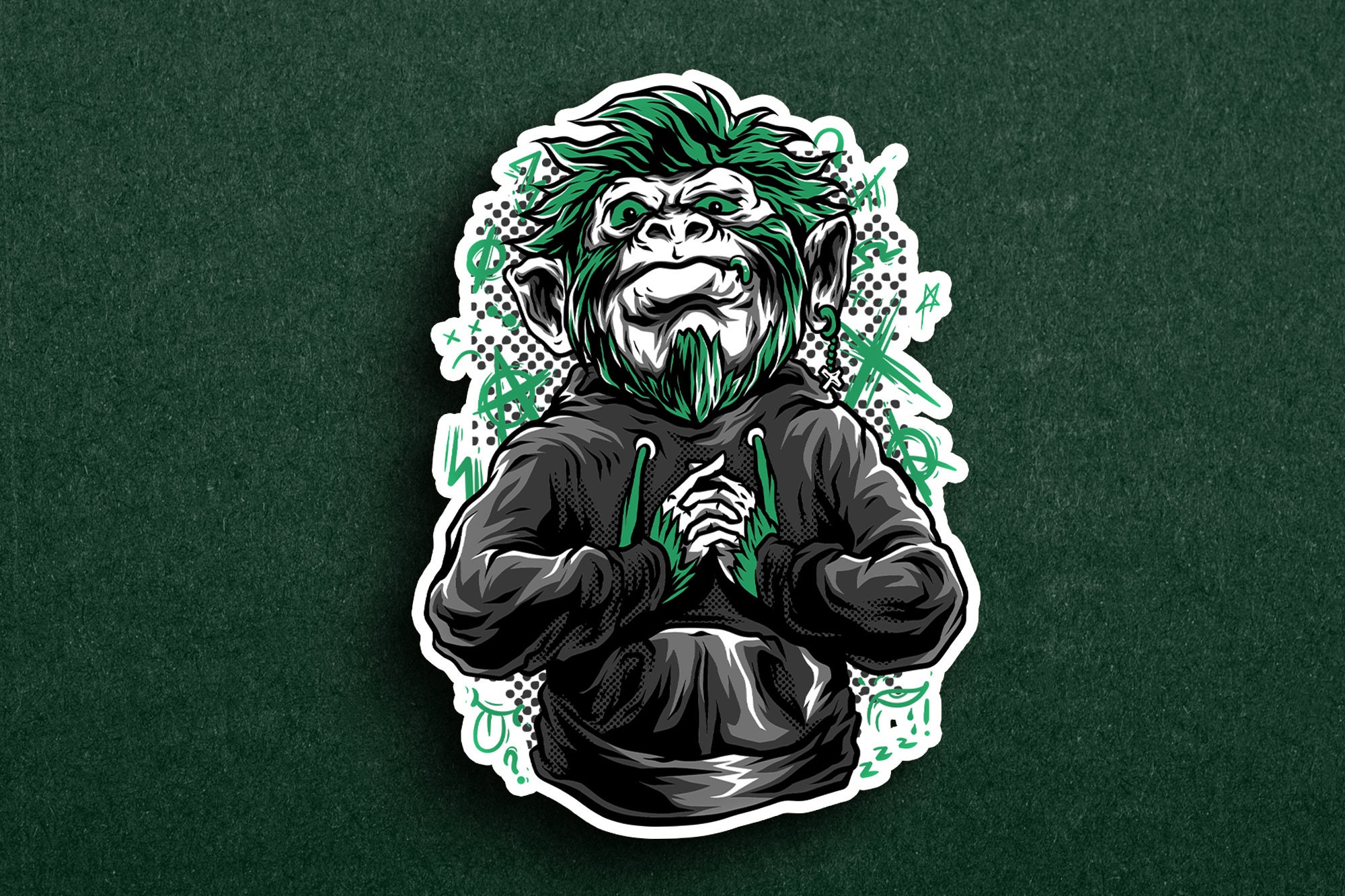 Punk Ape Power Sticker - Etsy