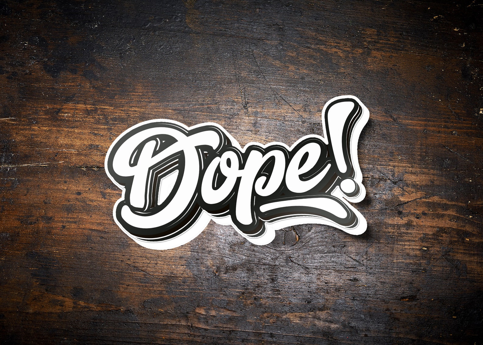 Vintage 'dope' Sticker Classic Curvy Font Decal - Etsy
