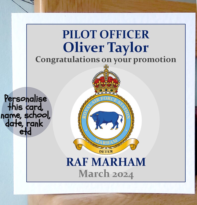 RAF STATIONS Graduation Passing Out New Job Retirement Card Royal Air ...