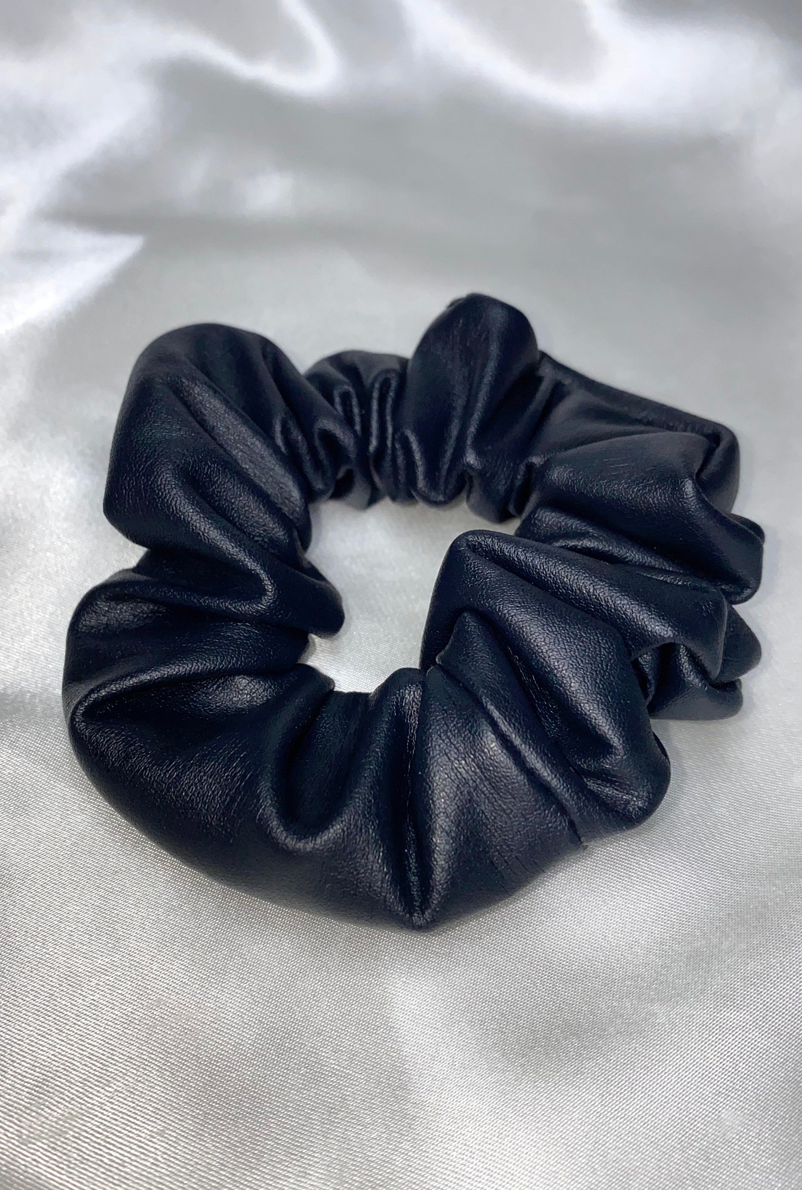 Neutral Faux Leather Scrunchies | Dark Neutral Color Scrunchies ...