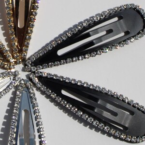 Open Rhinestone Snap Clip / Hair Barrette Rhinestone / Rhinestone Snap ...