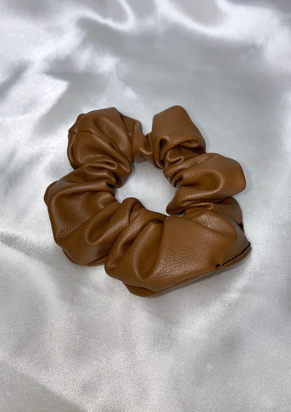 Neutral Faux Leather Scrunchies Dark Neutral Color | Etsy