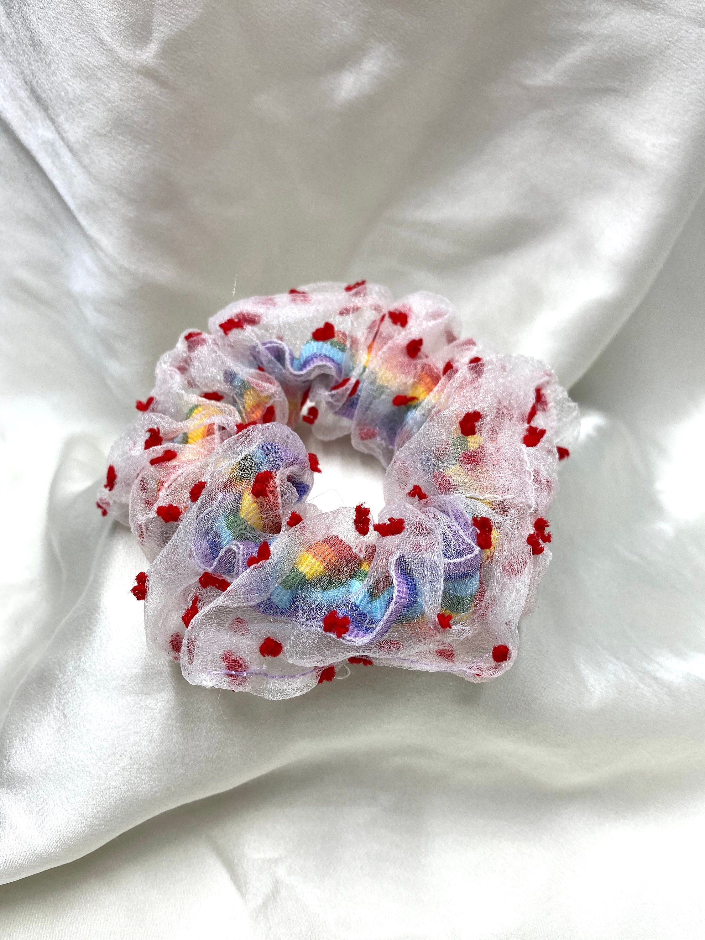 Rainbow Polka Dot Scrunchies Fun Cool Scrunchies Hair Ties - Etsy