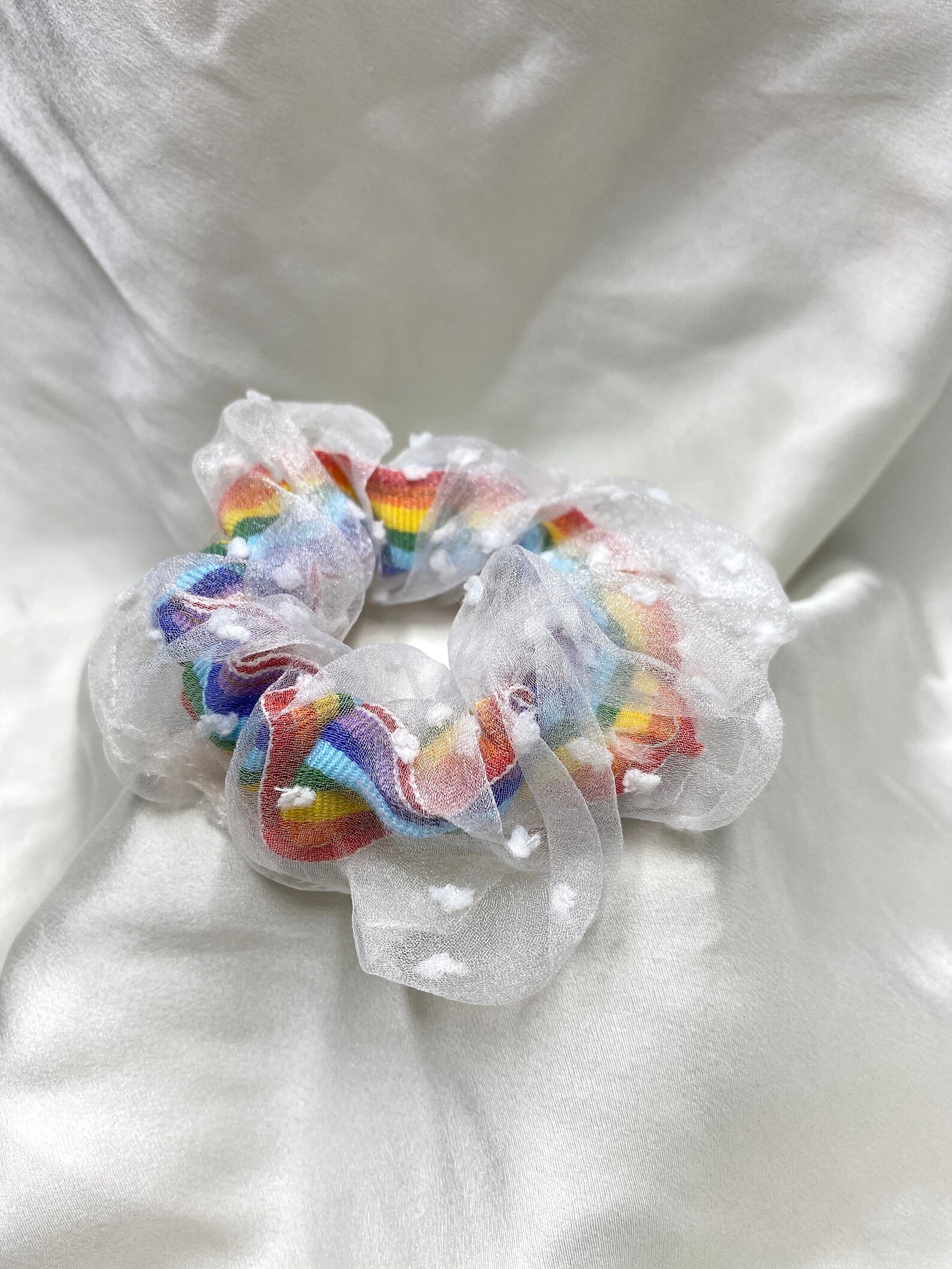 Rainbow Polka Dot Scrunchies Fun Cool Scrunchies Hair Ties - Etsy