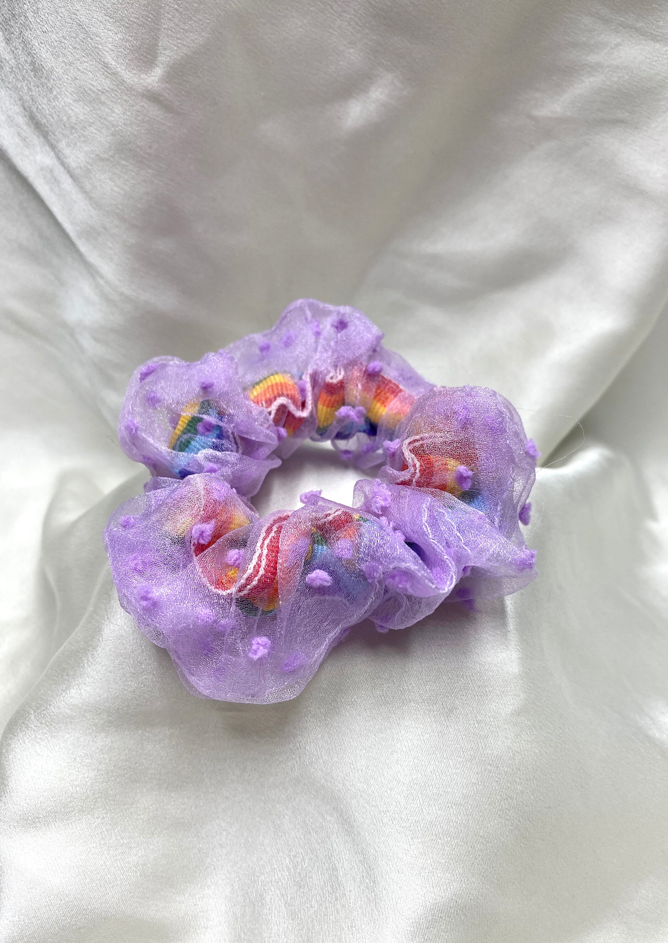 Rainbow Polka Dot Scrunchies Fun Cool Scrunchies Hair Ties - Etsy