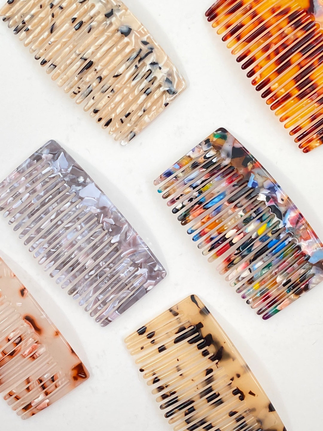 Tortoise Shell Hair Combs | Resin Marble Hair Combs for Men and Women ...
