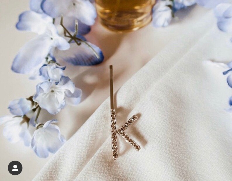 Rhinestone Letter Hair Pins Initial Hair Pins Initial Hair - Etsy