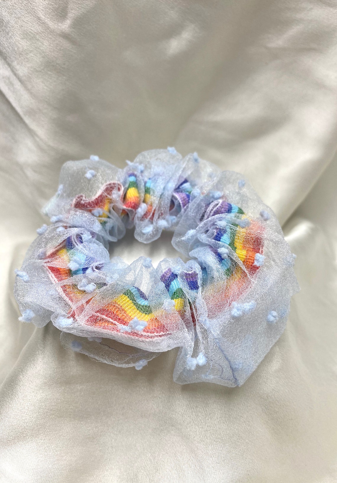 Rainbow Polka Dot Scrunchies | Fun Cool Scrunchies | Hair Ties ...