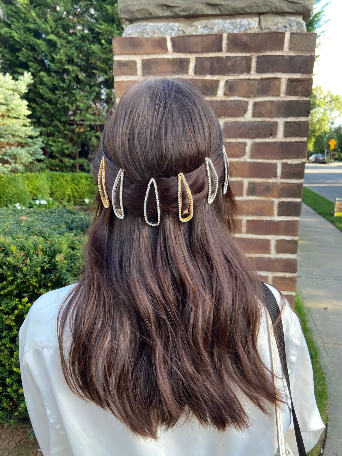 Open Rhinestone Snap Clip / Hair Barrette Rhinestone / Rhinestone Snap ...