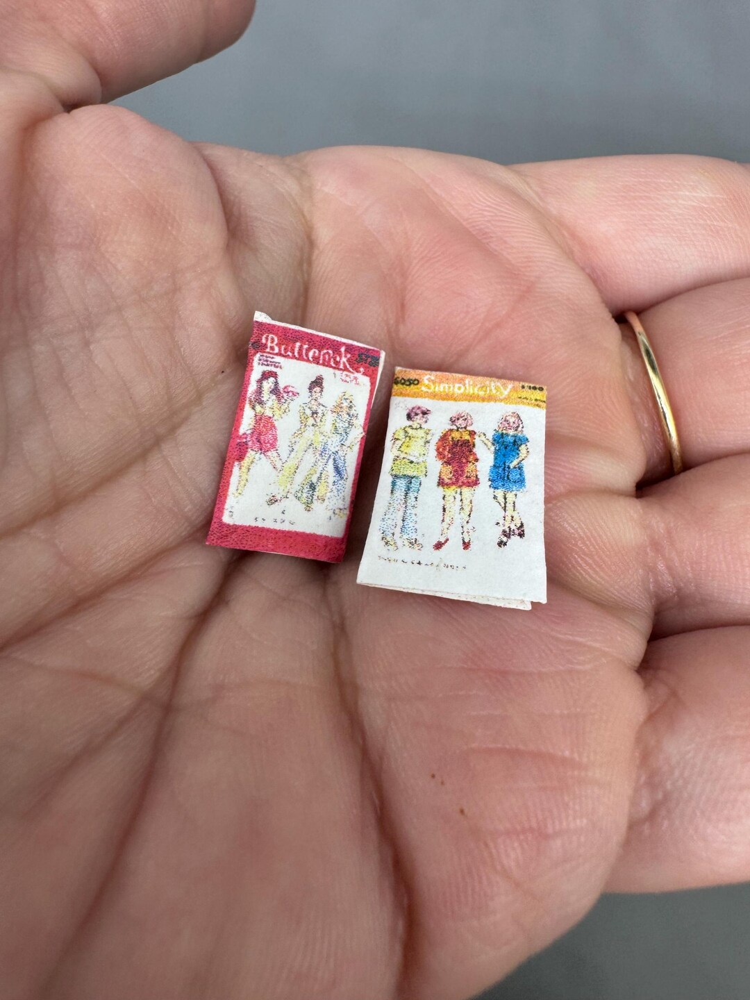 Miniature Sewing Patterns Set of 2 - 1:12 Scale Dollhouse Accessories ...