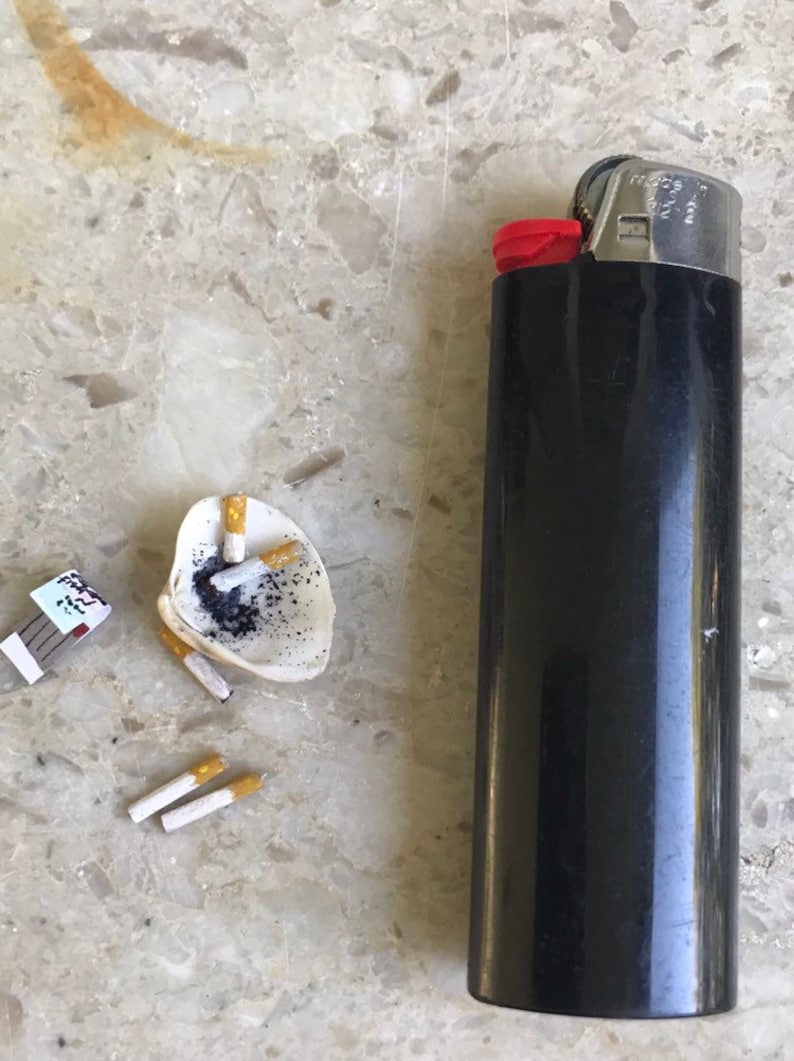 1:12 Scale Miniature Cigarettes and Shell Ashtray With - Etsy