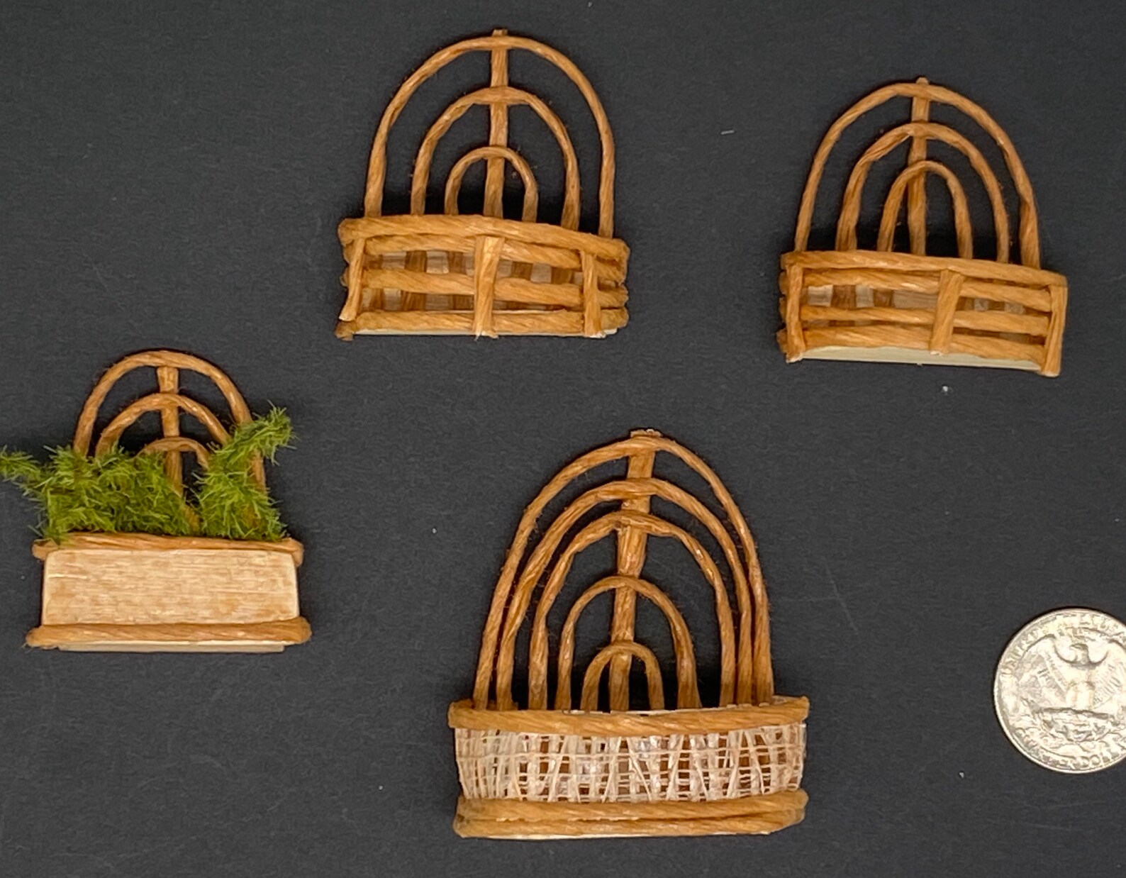 Miniature rattan hanging planter | Etsy