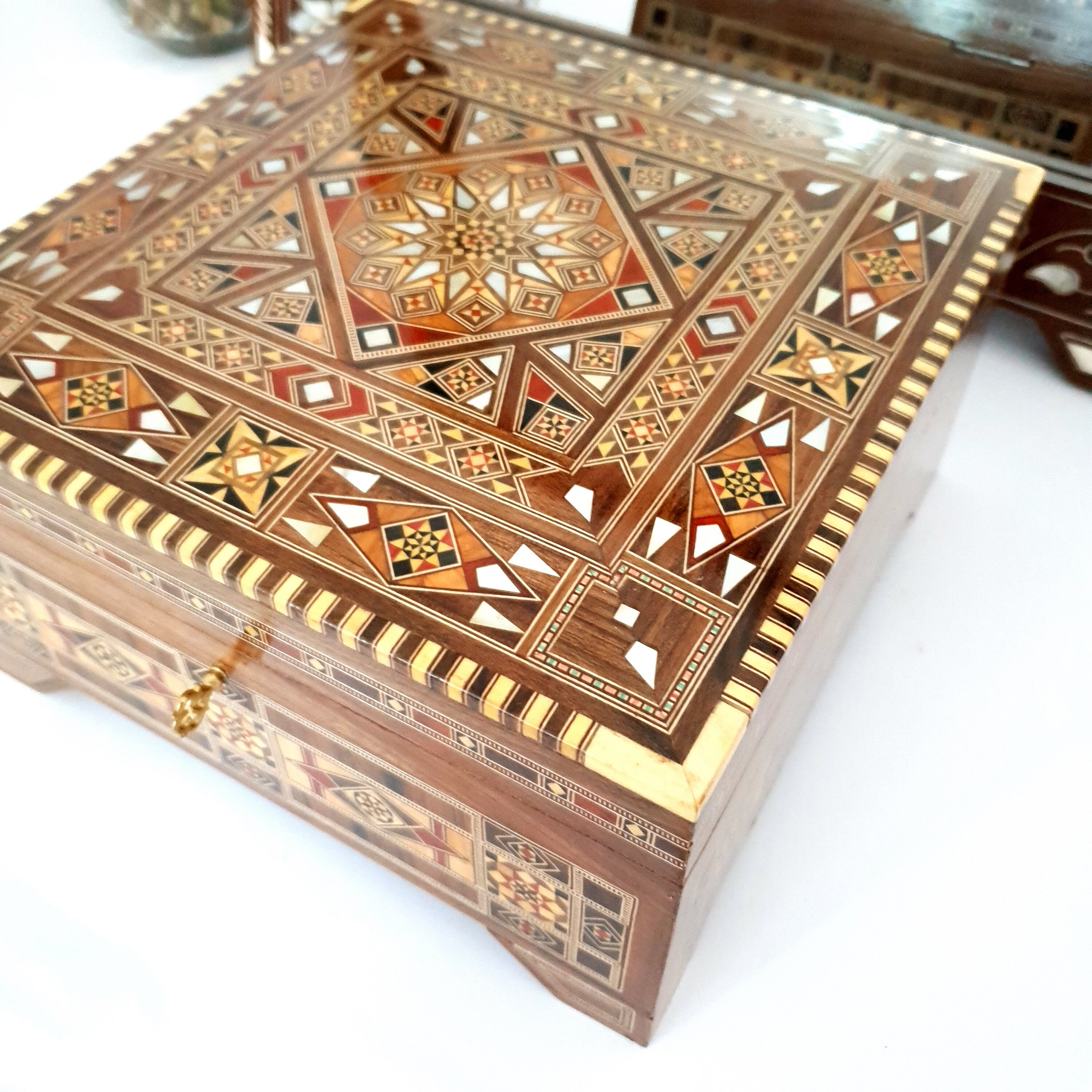 Large Jewelry boxLock wooden boxOrganizing box with 2 | Etsy