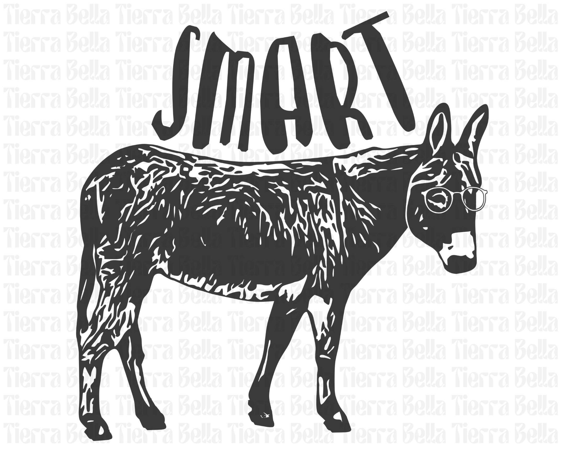 Smart donkey PNG Instant Digital Download Sublimation Designs DTG ...