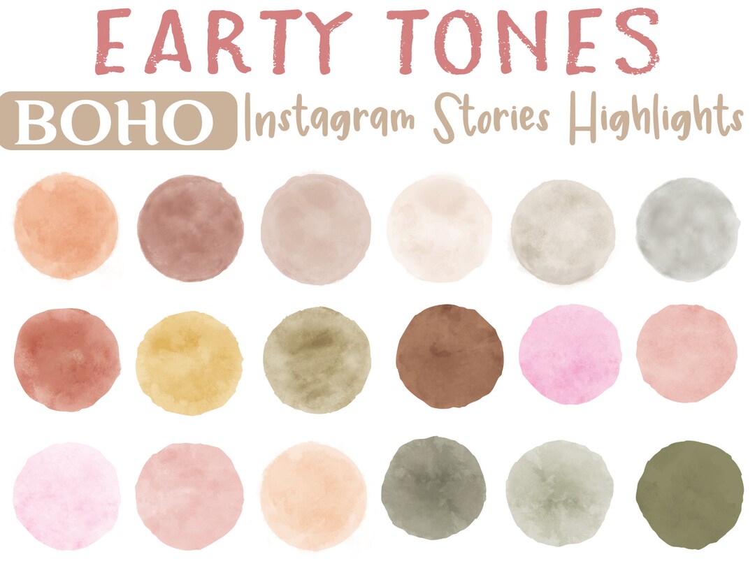 Boho Watercolor Instagram Highlight Covers: Earthy Tones (digital ...