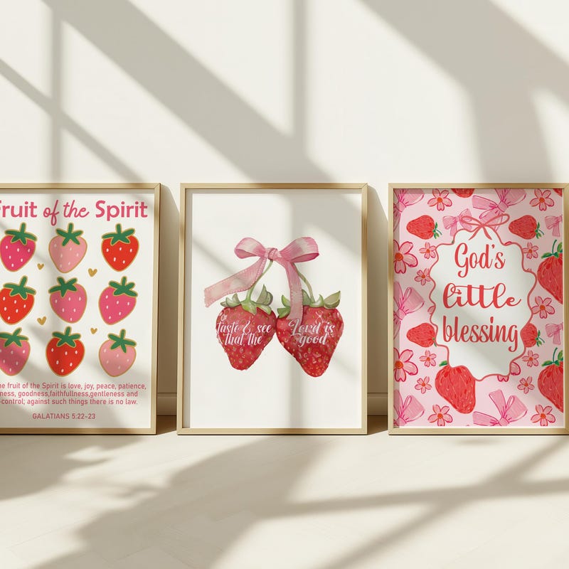 Strawberry Artwork - Etsy