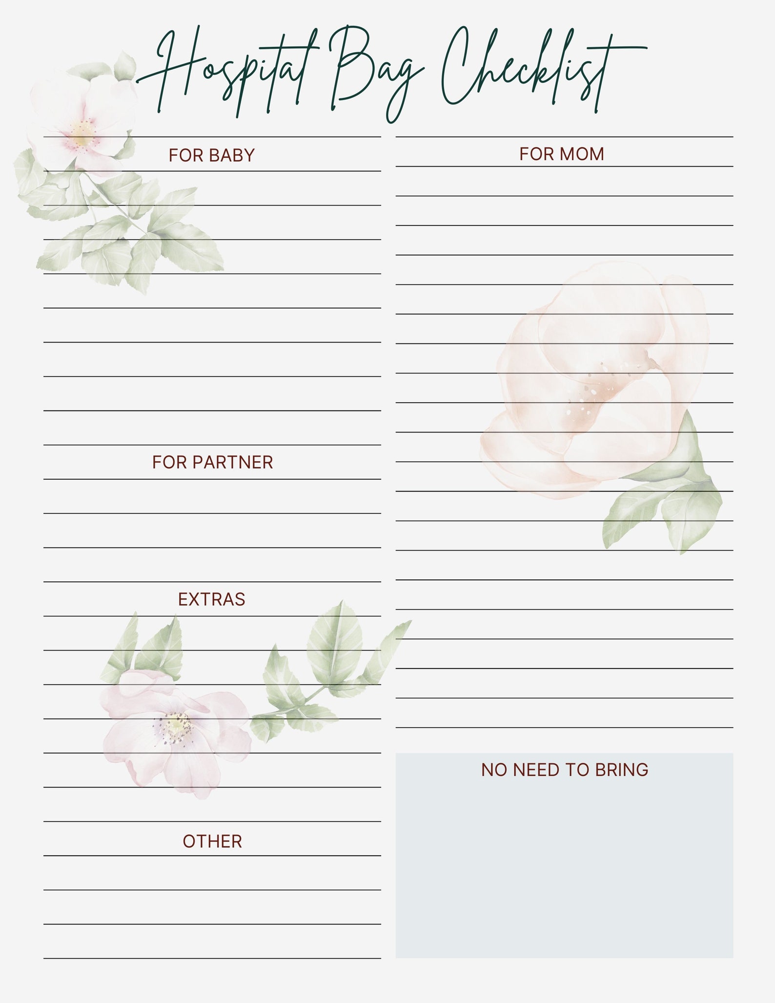Visual Birth Plan Template: Editable Natural Birth Preferences (canva ...