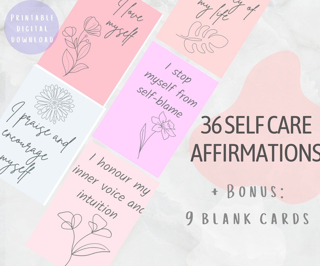 Affirmation Cards Printable, Self Care, Mindfulness Affirmations, Self ...