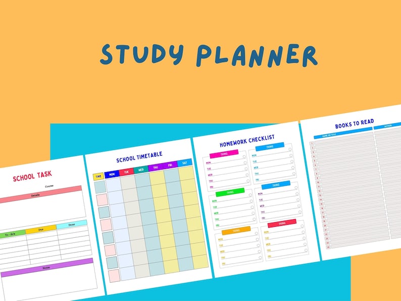 Printable ADHD Planner for Kids, ADHD Planner Student, School Checklist ...