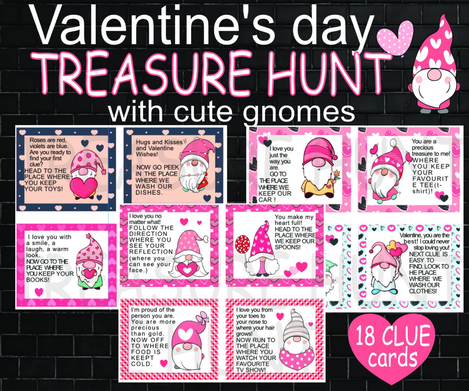 Valentine's Day Scavenger Hunt for Kids, Valentines Printable Games for ...