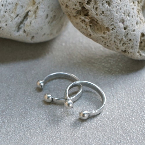 Two Balls Open Adjustable Silver Ring Double Ball Ring | Etsy