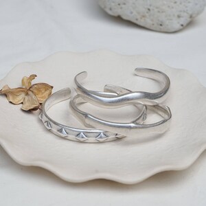 Silver Bold Irregular Shape Cuff, Thick Silver Plated Bracelet ...