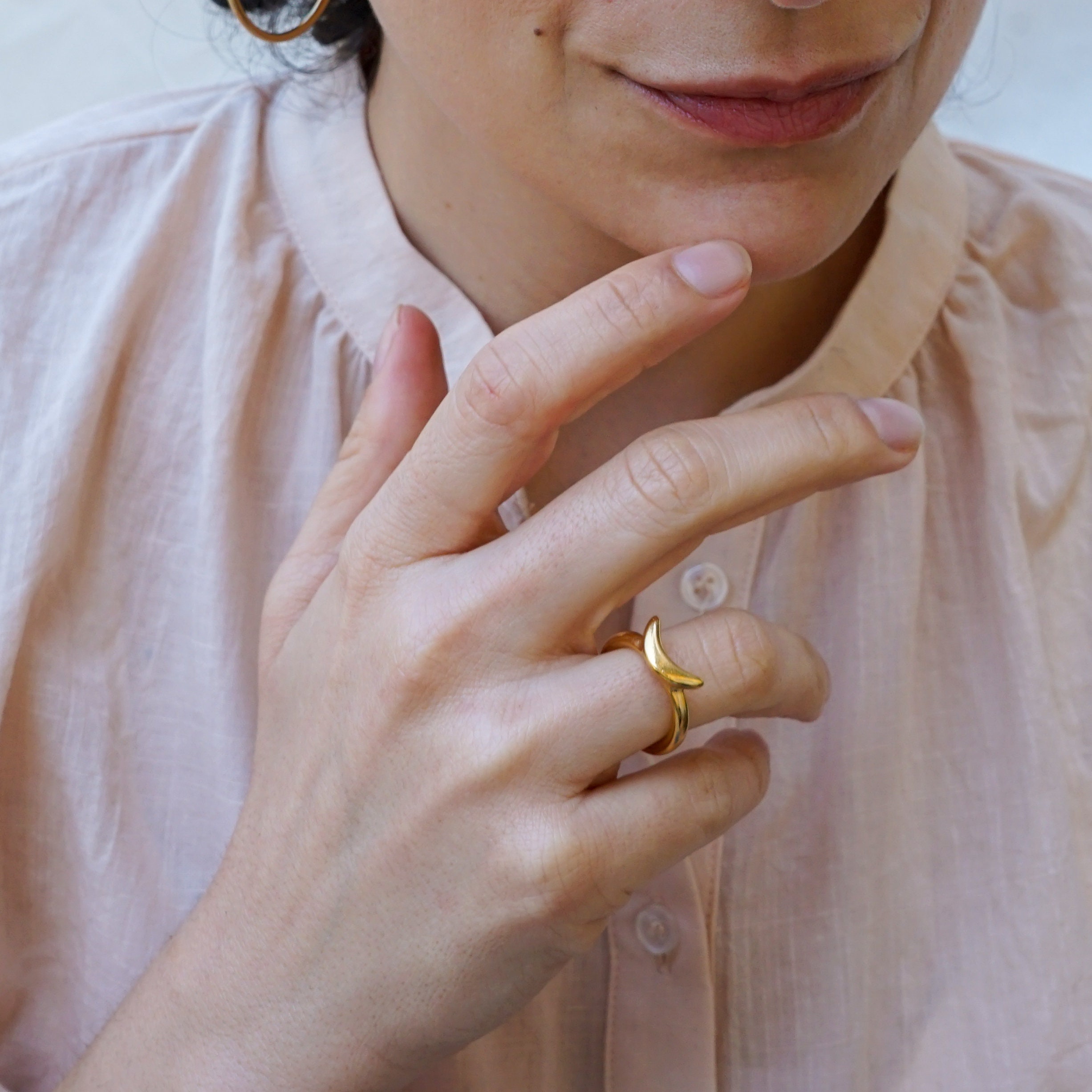 Gold DISC-BOOMERANG-OVAL African Style Signet Ring 24k gold | Etsy