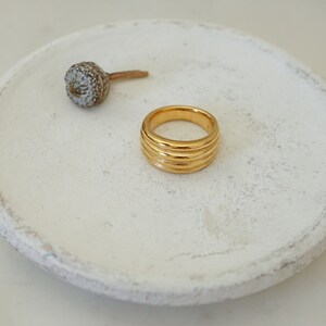 Dainty Gold Braided Soft Dome Ring, Chunky Croissant Ring, Twisted ...