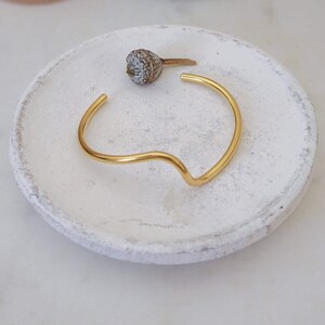 Gold Wave Cuff, Stacking Wristband Bracelet Boho Delicate Minimal Free ...