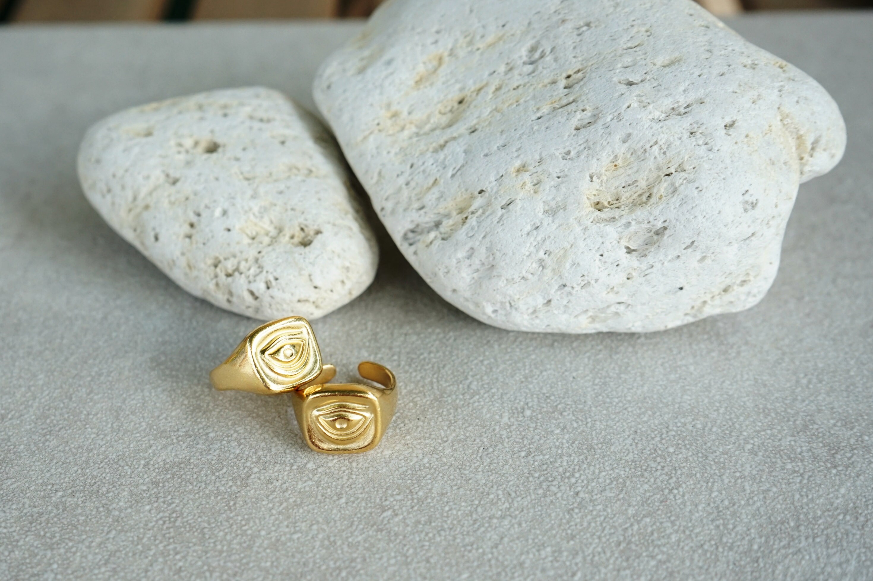 Gold EVIL EYE Knuckle Midi Pinky Ring Adjustable Ring Gift | Etsy