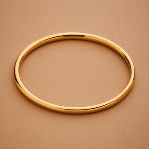 Gold Shiny Thick Round Bangle Cuff, Circle Shaped Stacking Bracelets ...