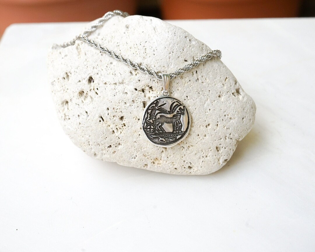 Silver Antique Ancient Stamp Motif Pendant Wt Twist Belcher - Etsy