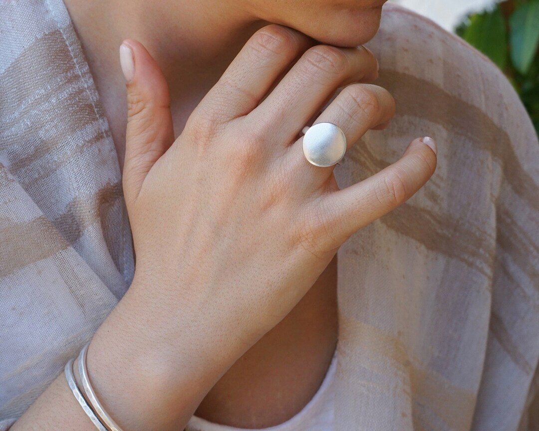 Antique Silver Disc-boomerang-oval African Style Signet Ring - Etsy
