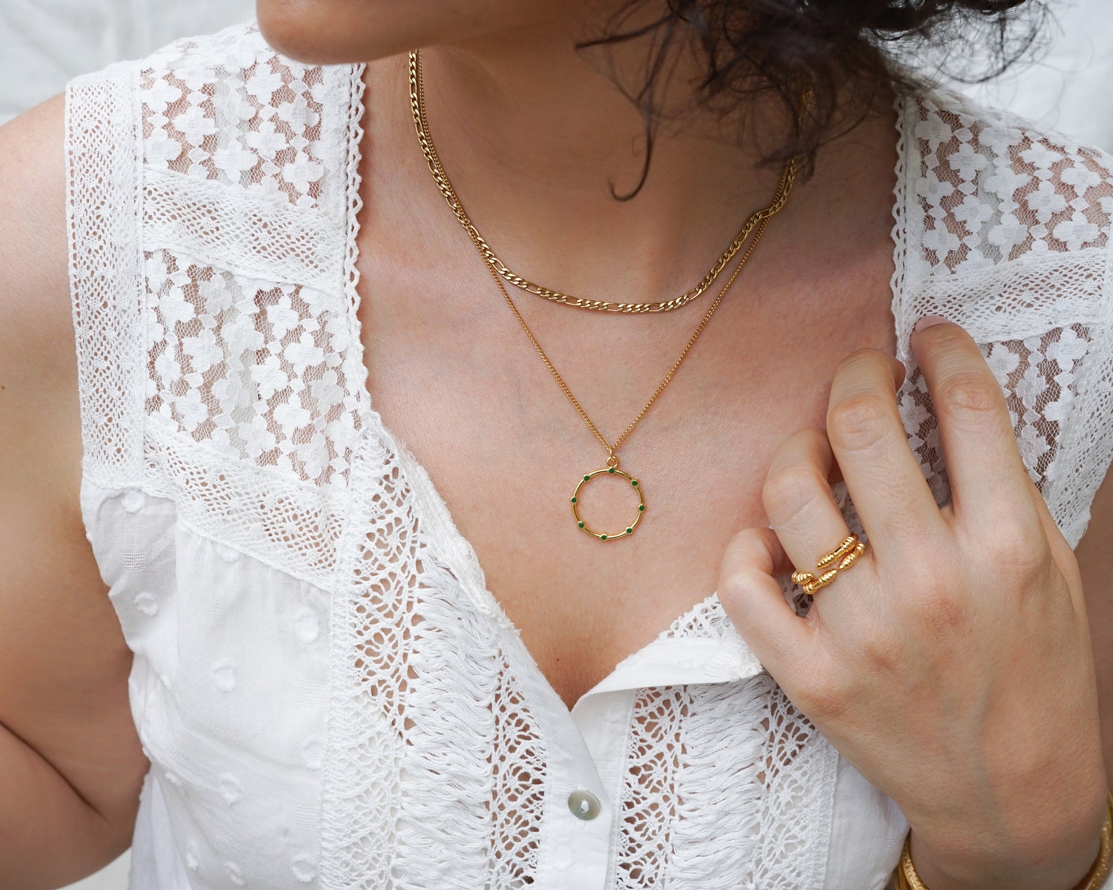 Gold Round Pendant Wt GREEN Enamel 24K Gold Plated Charm - Etsy