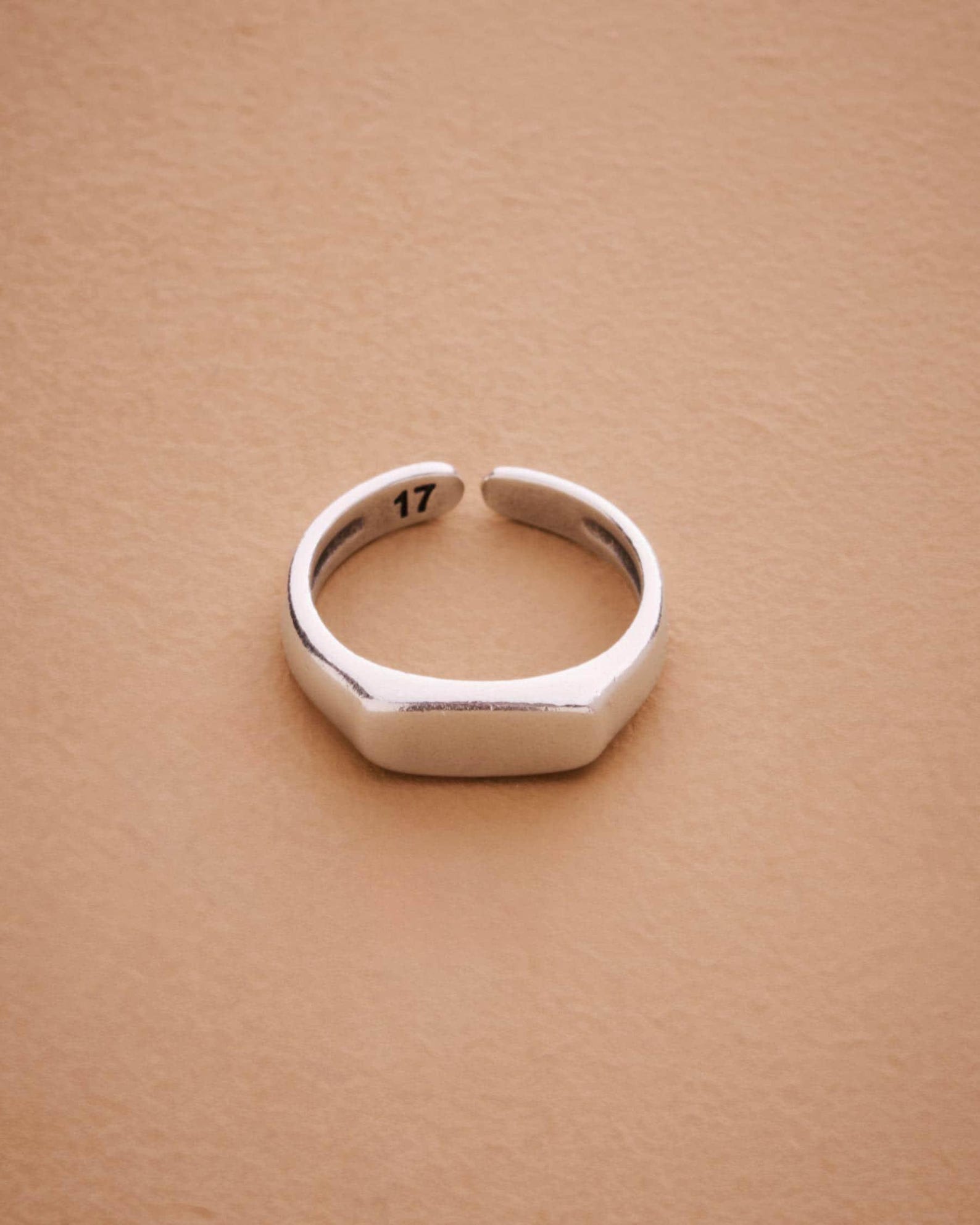 Antique Silver Rectangle Signet Ring, Dainty Geometric Signet Ring ...