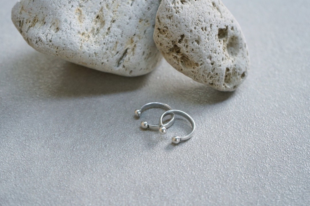 Two Balls Open Adjustable Silver Ring Double Ball Ring - Etsy