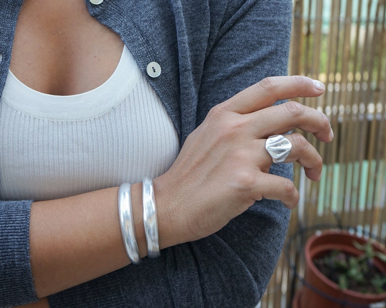 Antique Silver BOLD Cuff Thick Silver Plated Bracelet | Etsy