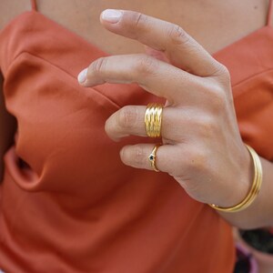 Dainty Gold Braided Soft Dome Ring, Chunky Croissant Ring, Twisted ...