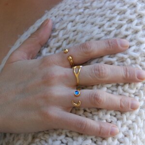 Two Balls Open Adjustable Gold Ring Double Ball Ring Simple - Etsy